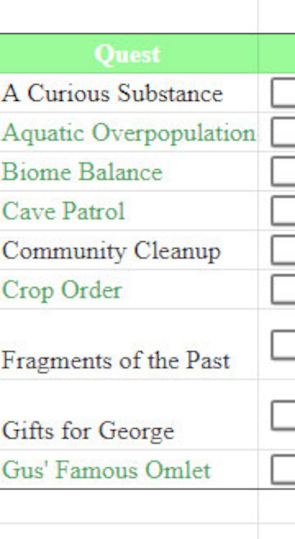 Stardew Valley Spreadsheet Update - Etsy