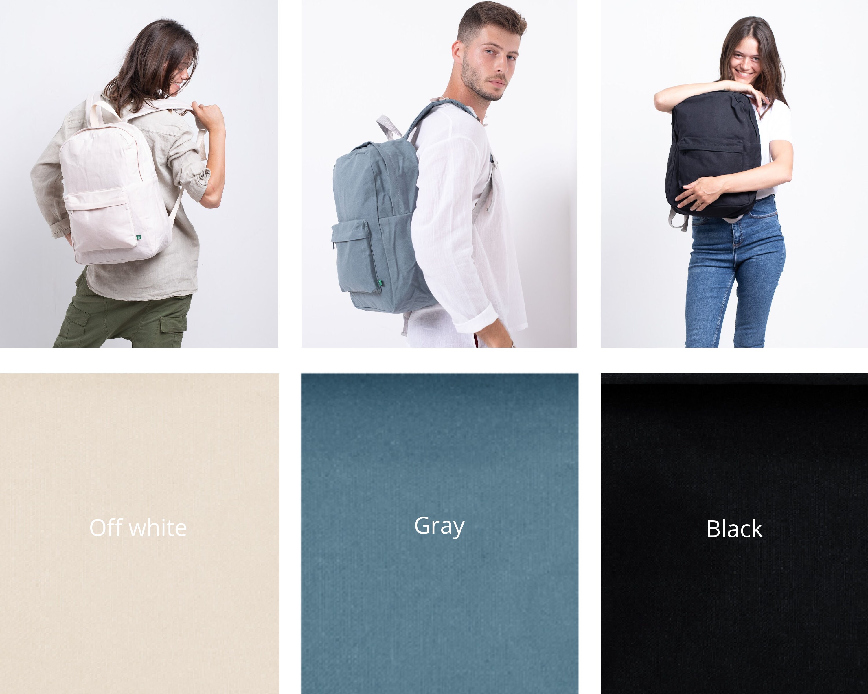 Orange Waxed Canvas Laptop Backpack for Women, Waterproof Simple Canvas ...