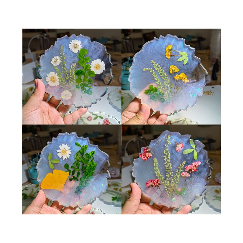 Flower Resin Coasters - Etsy