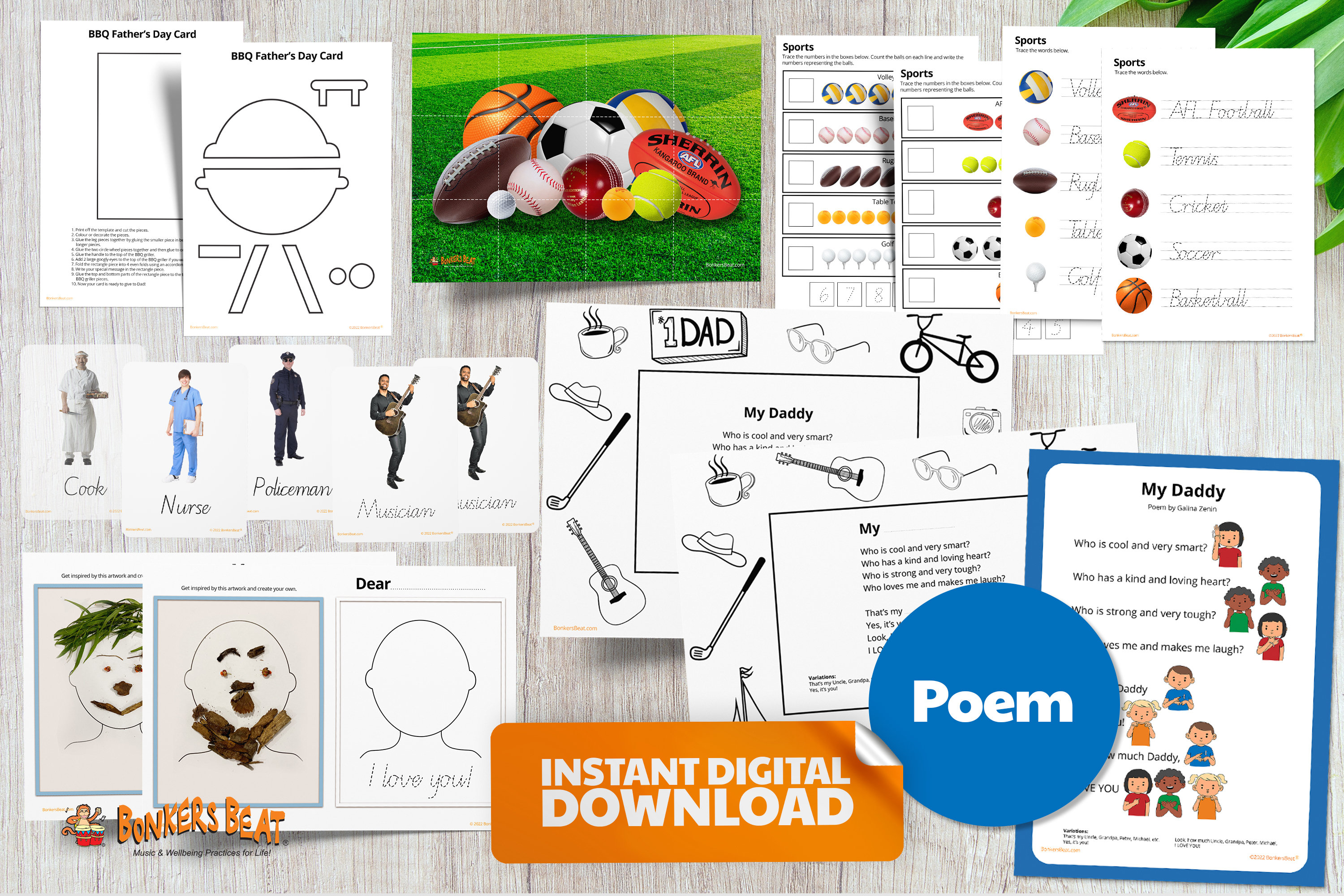 Fathers Day COMPLETE INCLUSIVE Pack/ Poem/ my Daddy Poem/ Fathers Day ...