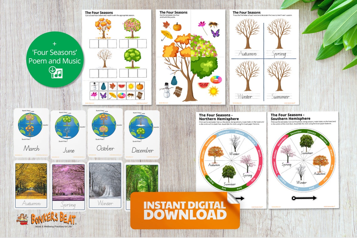 Four Seasons COMPLETE Printable Resources Pack, Montessori, Spring ...