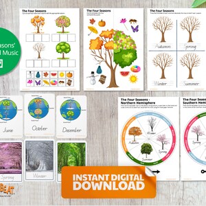 Four Seasons COMPLETE Printable Resources Pack, Montessori, Spring ...