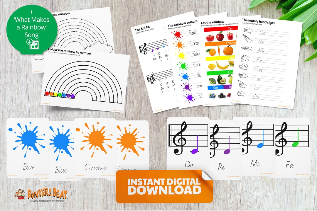 Musical Notes, Rainbow and Colour Activities COMPLETE Printable ...