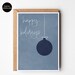 Printable Happy Holidays Card, Holiday Ornament, Blue Christmas ...