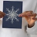 Blue Snowflake Card, Printable Holiday Card, Navy Blue Christmas ...