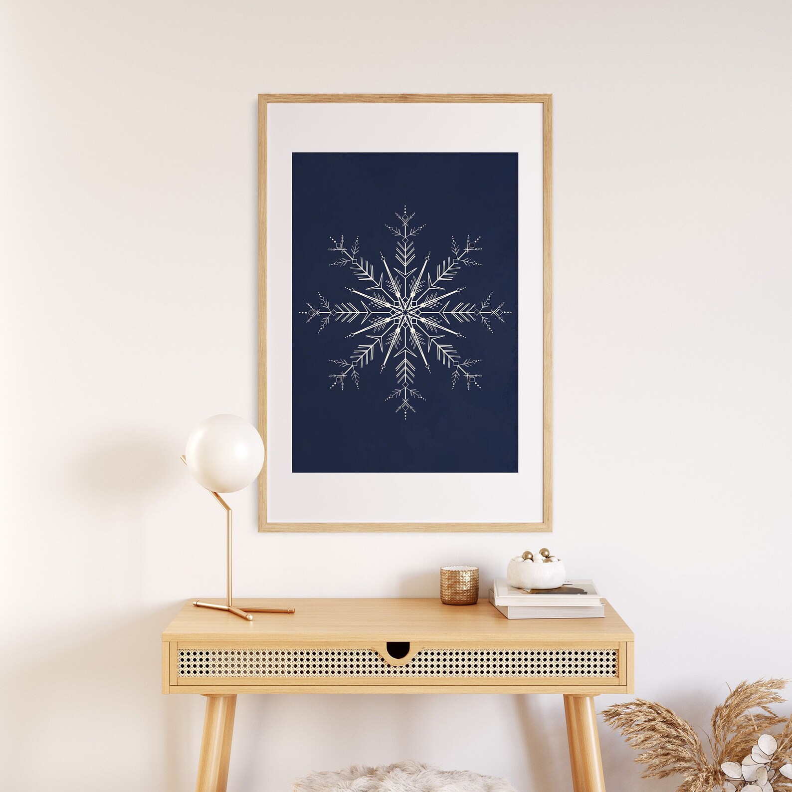 Blue Snowflake Print Winter Printable Wall Art Christmas - Etsy
