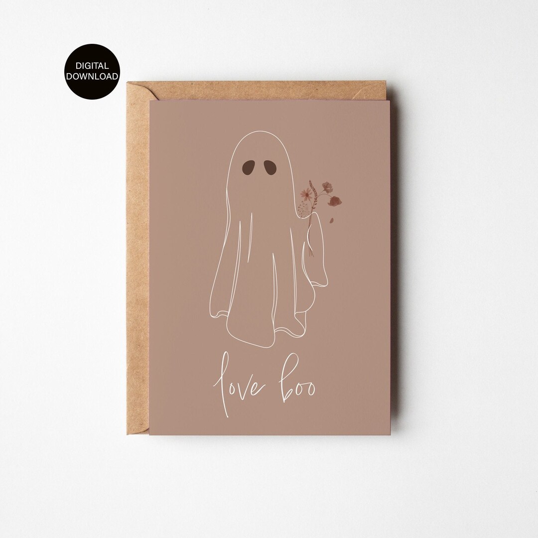 Printable Love Boo Ghost Card, Halloween Greeting Card, Ghost With ...