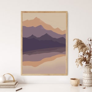 Purple Mountains Landscape Set of 3 Prints, Printable Wall Art, Fall ...