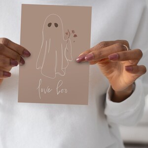 Printable Love Boo Ghost Card, Halloween Greeting Card, Ghost With ...