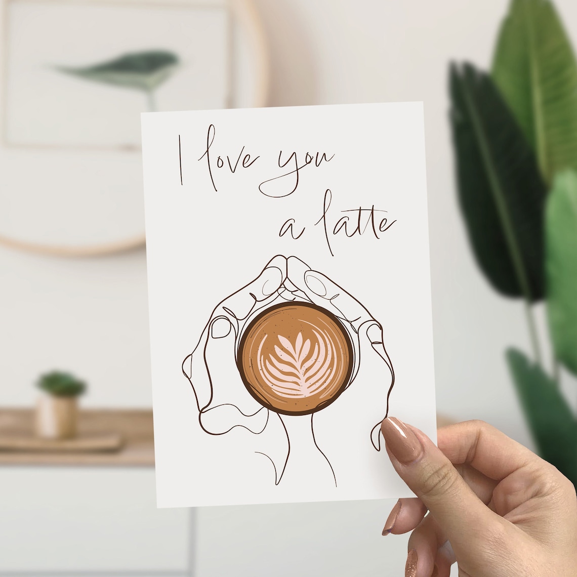 I Love You A Latte Printable Card Coffee Greeting Card Just - Etsy