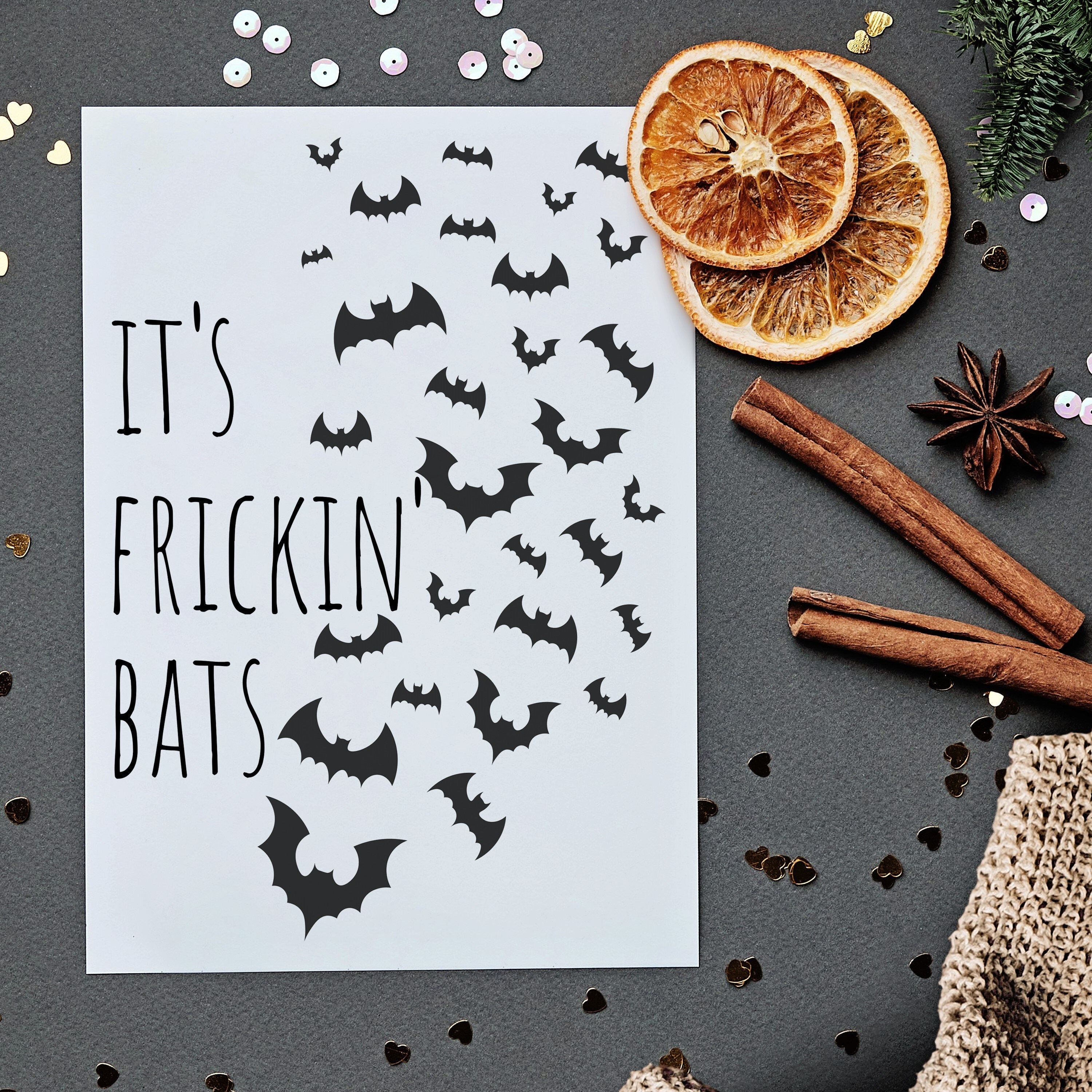Printable It's Frickin' Bats Card Halloween Greeting - Etsy