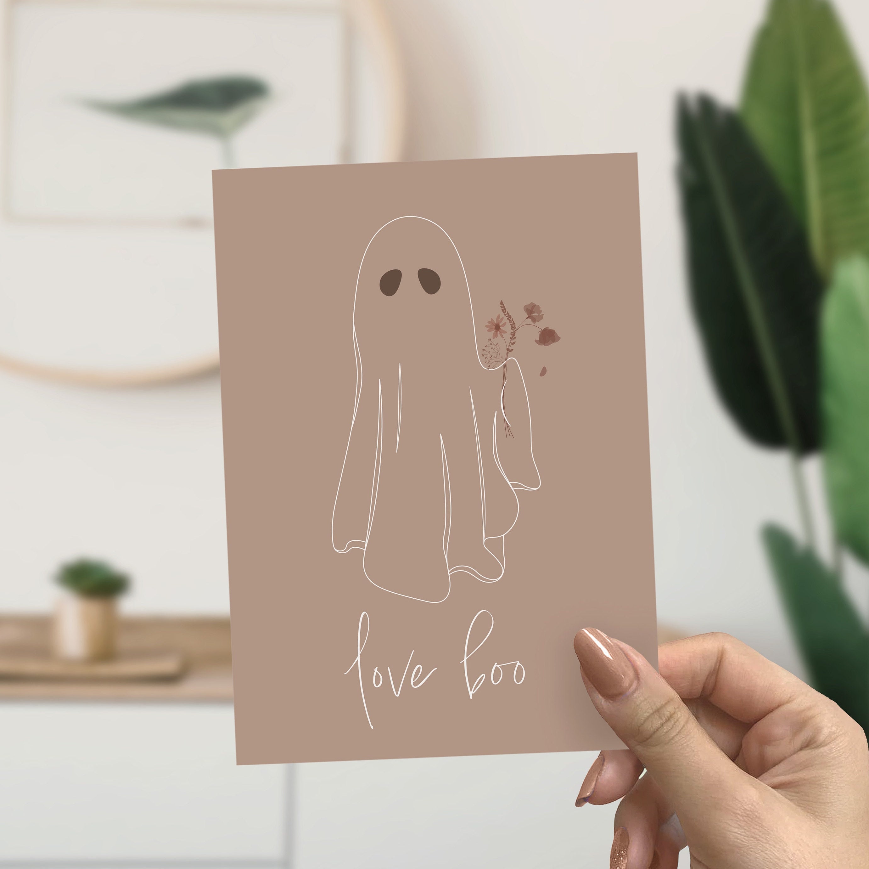 Printable Love Boo Ghost Card, Halloween Greeting Card, Ghost With ...