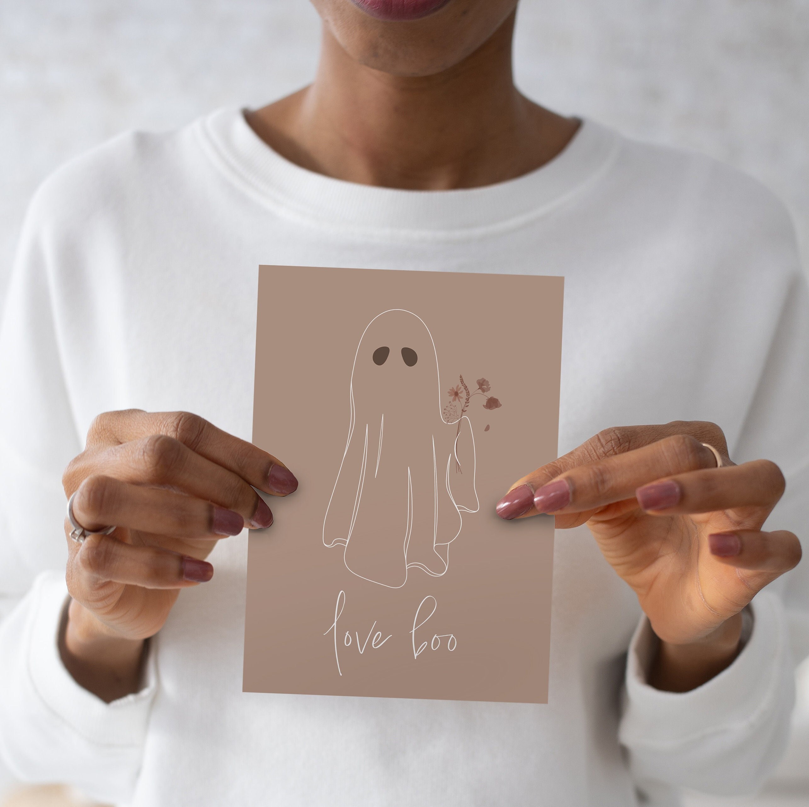 Printable Love Boo Ghost Card, Halloween Greeting Card, Ghost With ...