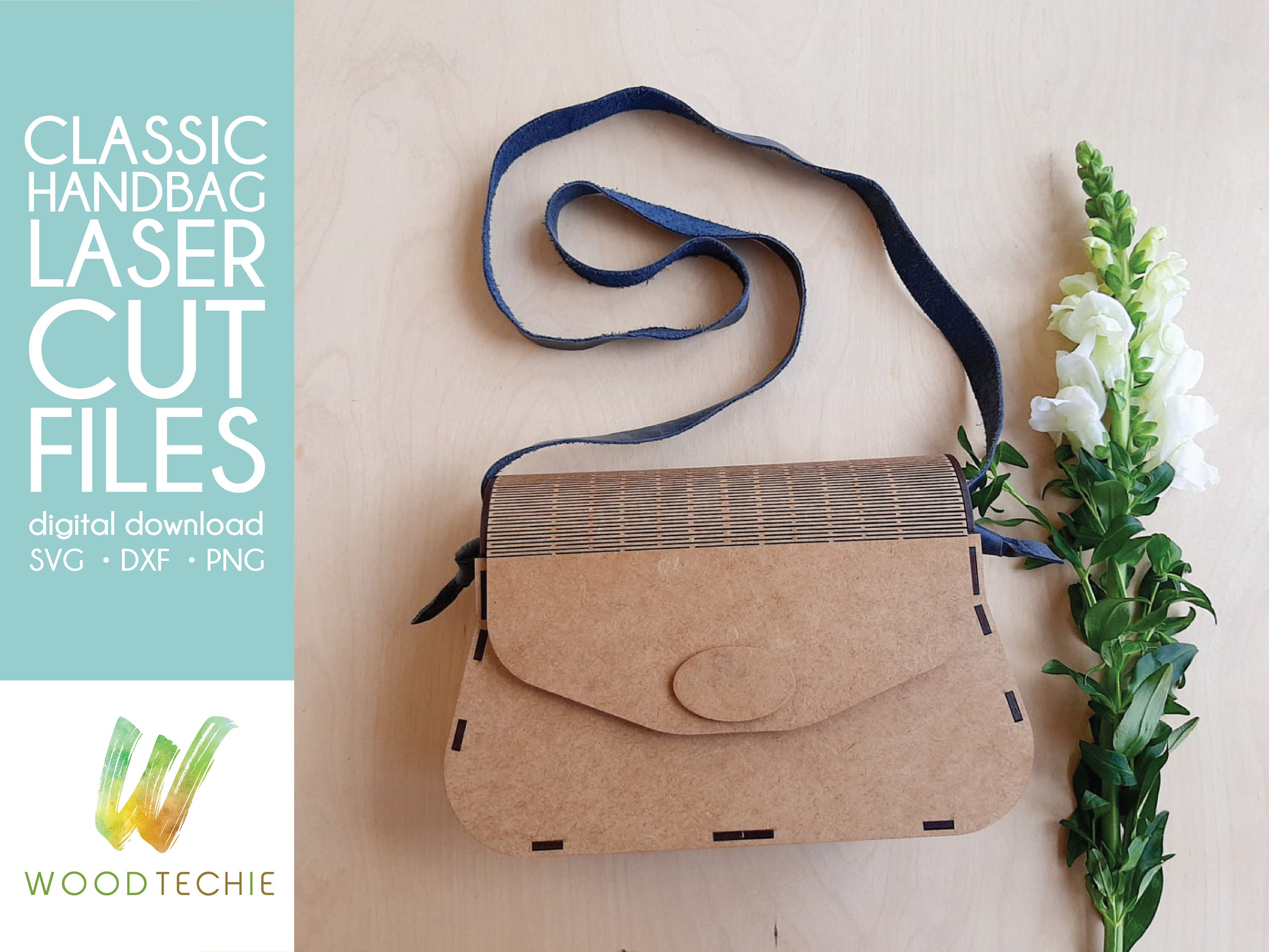 Classic Wooden Handbag Laser Cut File | Instant Download (8cm X 15cm X ...