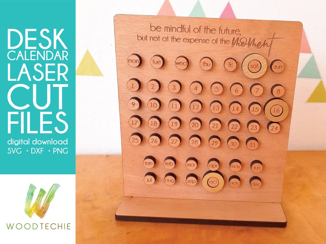 Desk Calendar - Laser Cut Files - Instant Download - Etsy