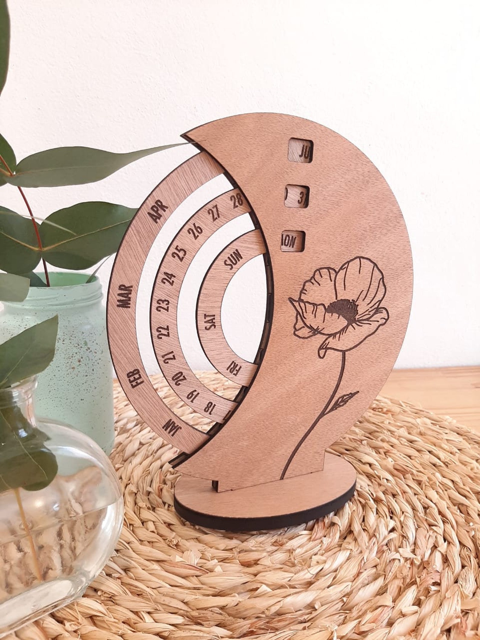 Desk Spin Calendar - Digital Download - Laser Cutting Template ...