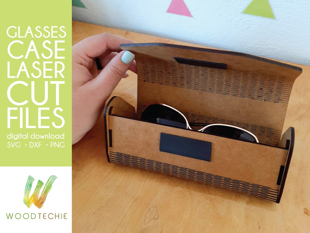 Triangle Wooden Glasses Case Design File | Laser Cut Files (7cm X 7cm X ...