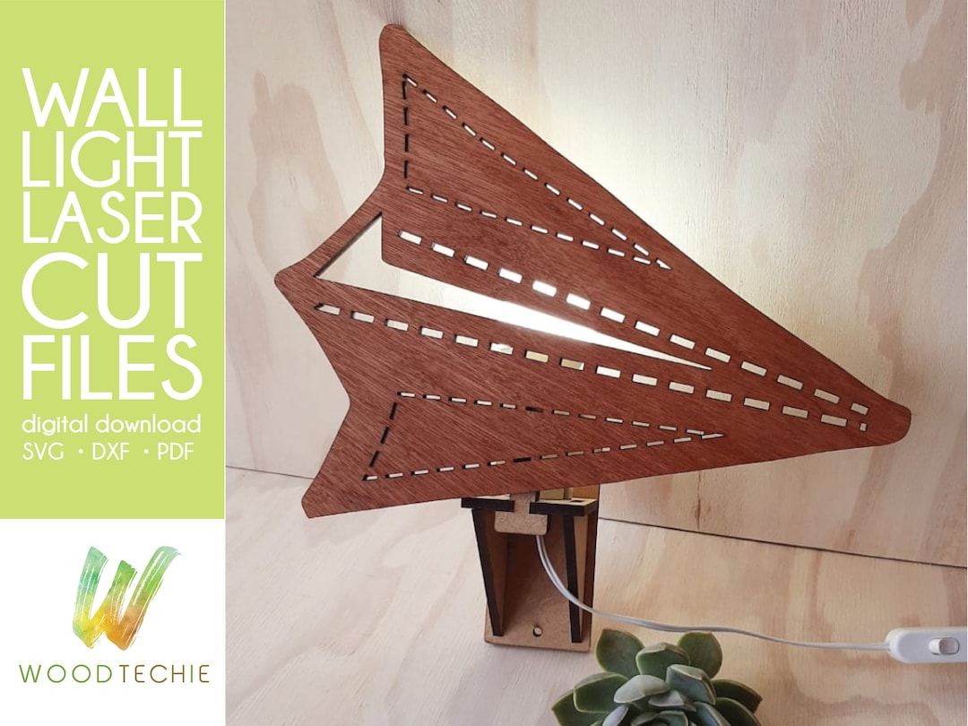 Paper Plane Wall Light Laser Cut File | Wall Light Bracket Laser Cut ...