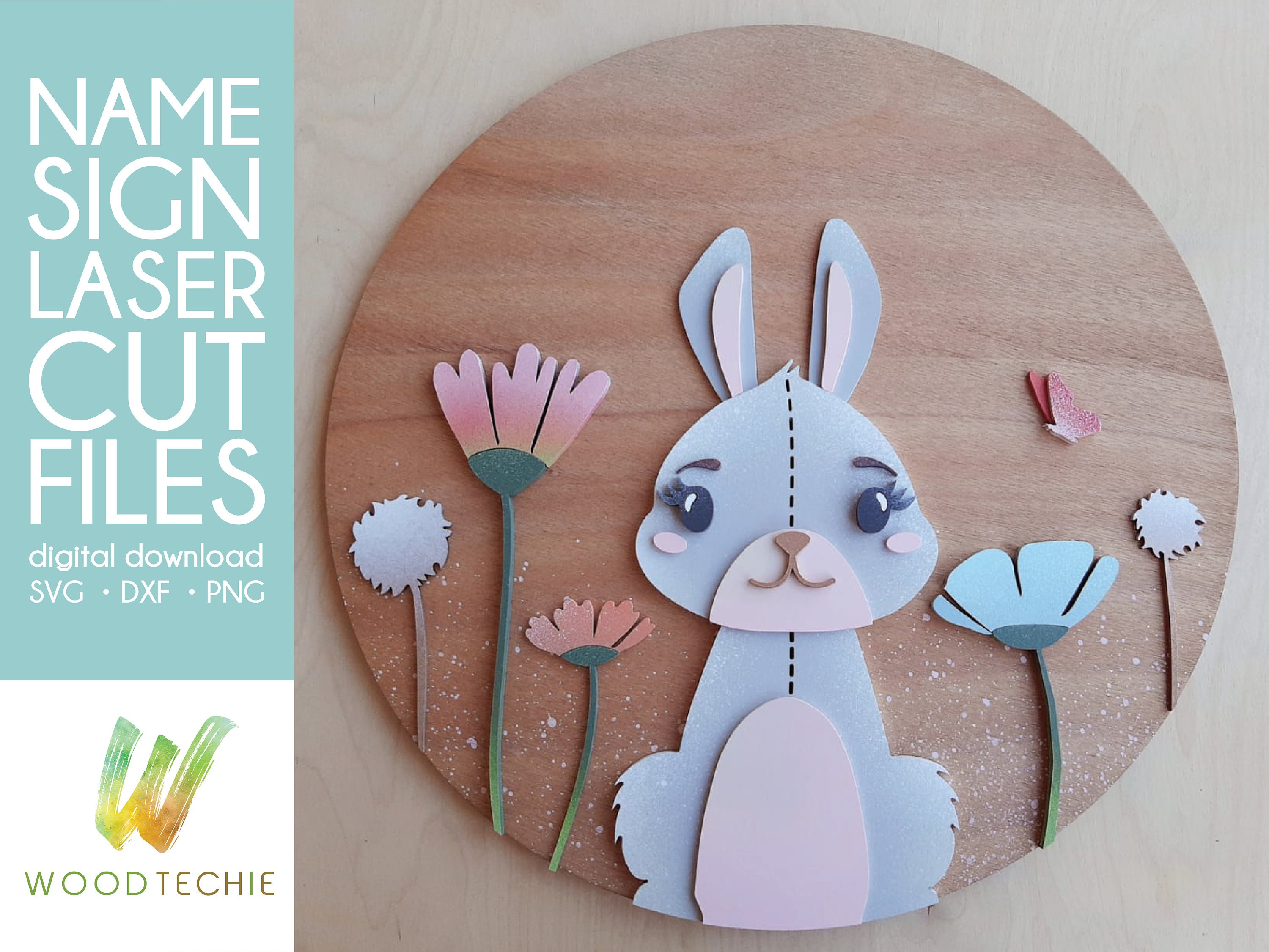Bunny - Name Sign Laser Cut File - Digital Download - Laser Cutting ...