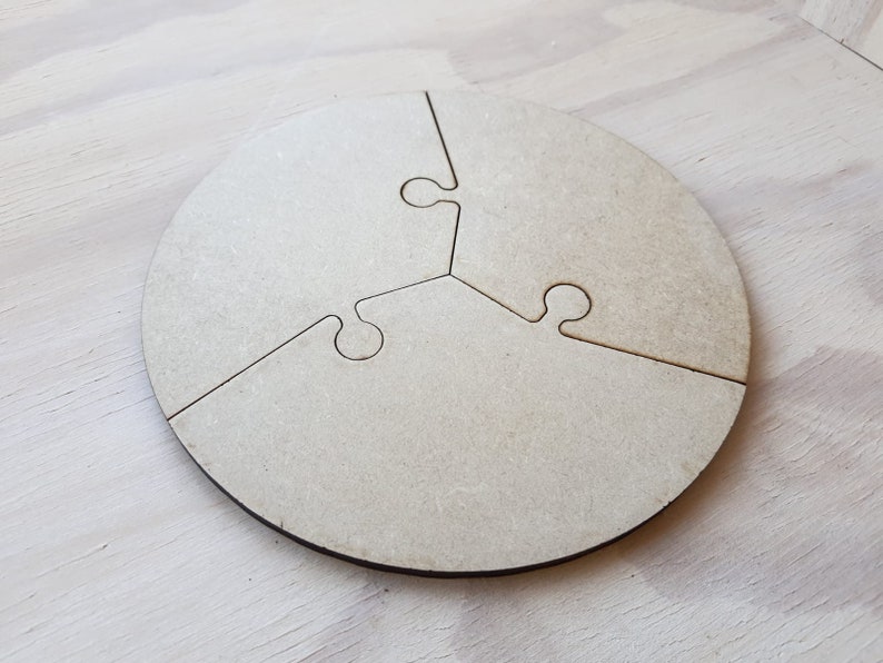 Three Piece Circle Puzzle - Etsy