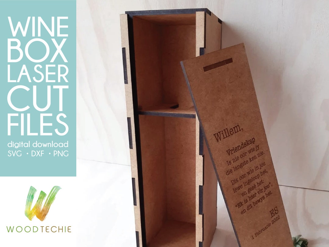 Wine Box or Whiskey Box Design File (12cm X 12cm X 40cm) for 6mm MDF - Etsy