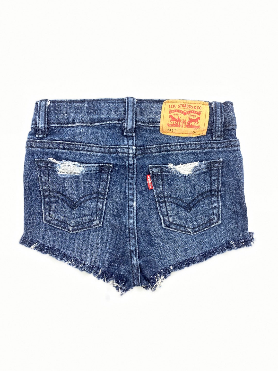 2T/24M Levi's Distressed Cut-off Shorts // Upcycled // Denim// Distress ...