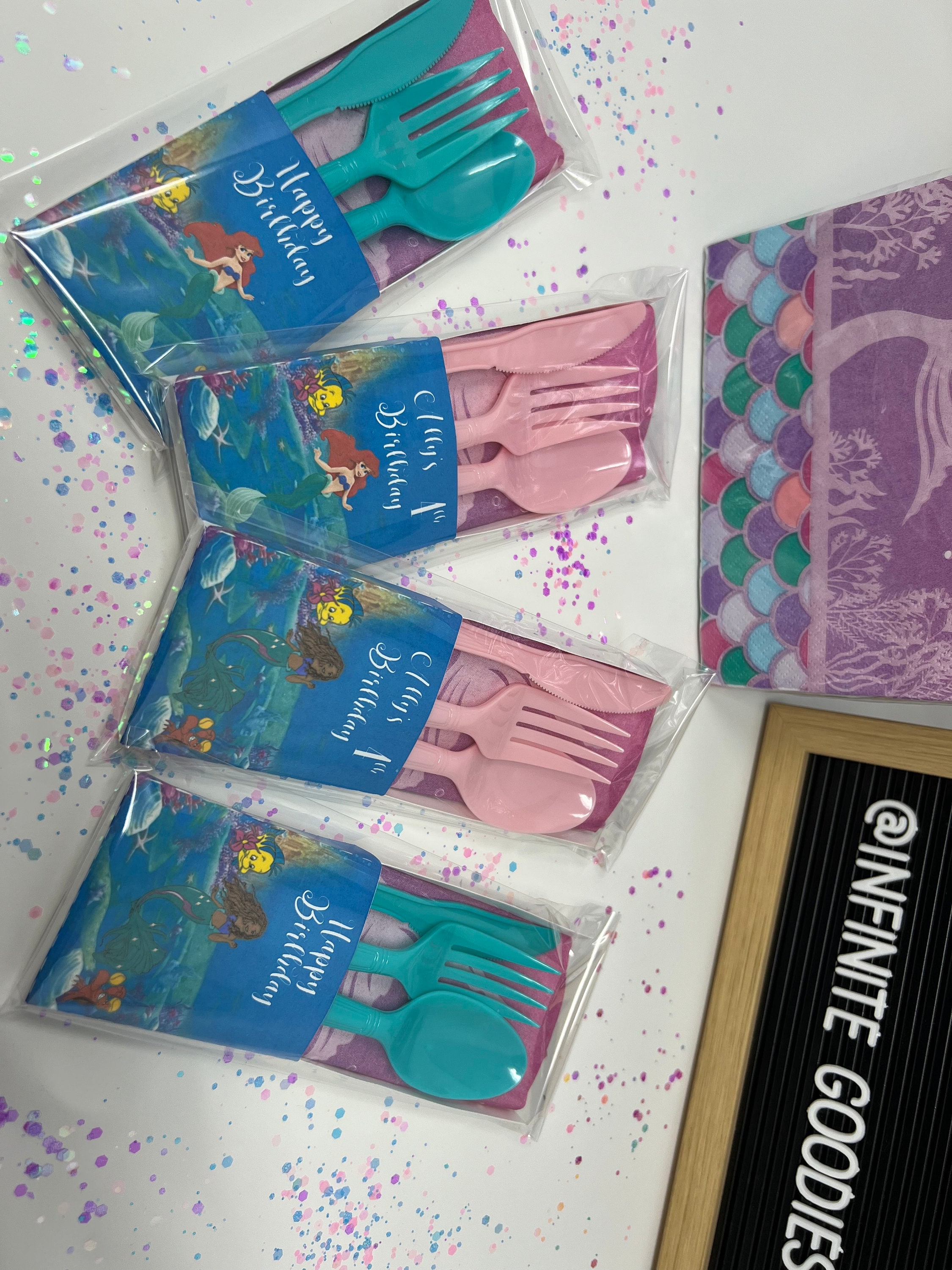 Little Mermaid Utensil Packets - Etsy