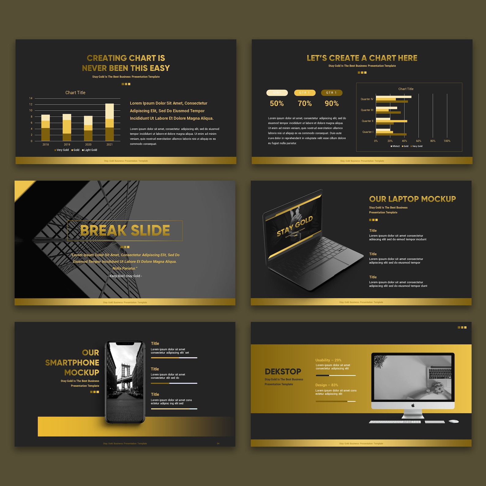 Stay Gold Powerpoint Business Template - Etsy