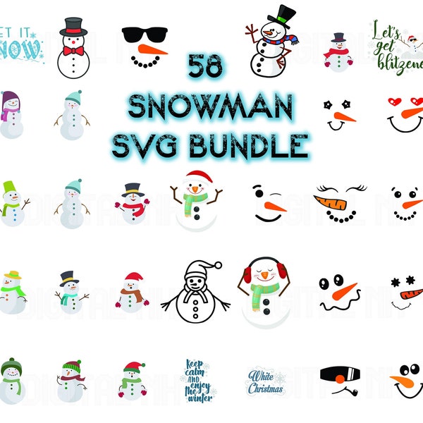 Cute Snowman Svg - Etsy
