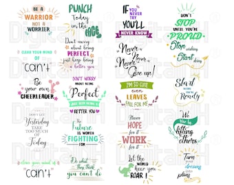 Motivational Quotes Digital Stickers pre-cropped, Motivational Quotes ...