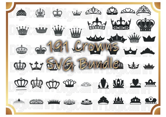 191 CROWNS SVG Bundle Princess Crowns SVG Bundle Royal Crown - Etsy México