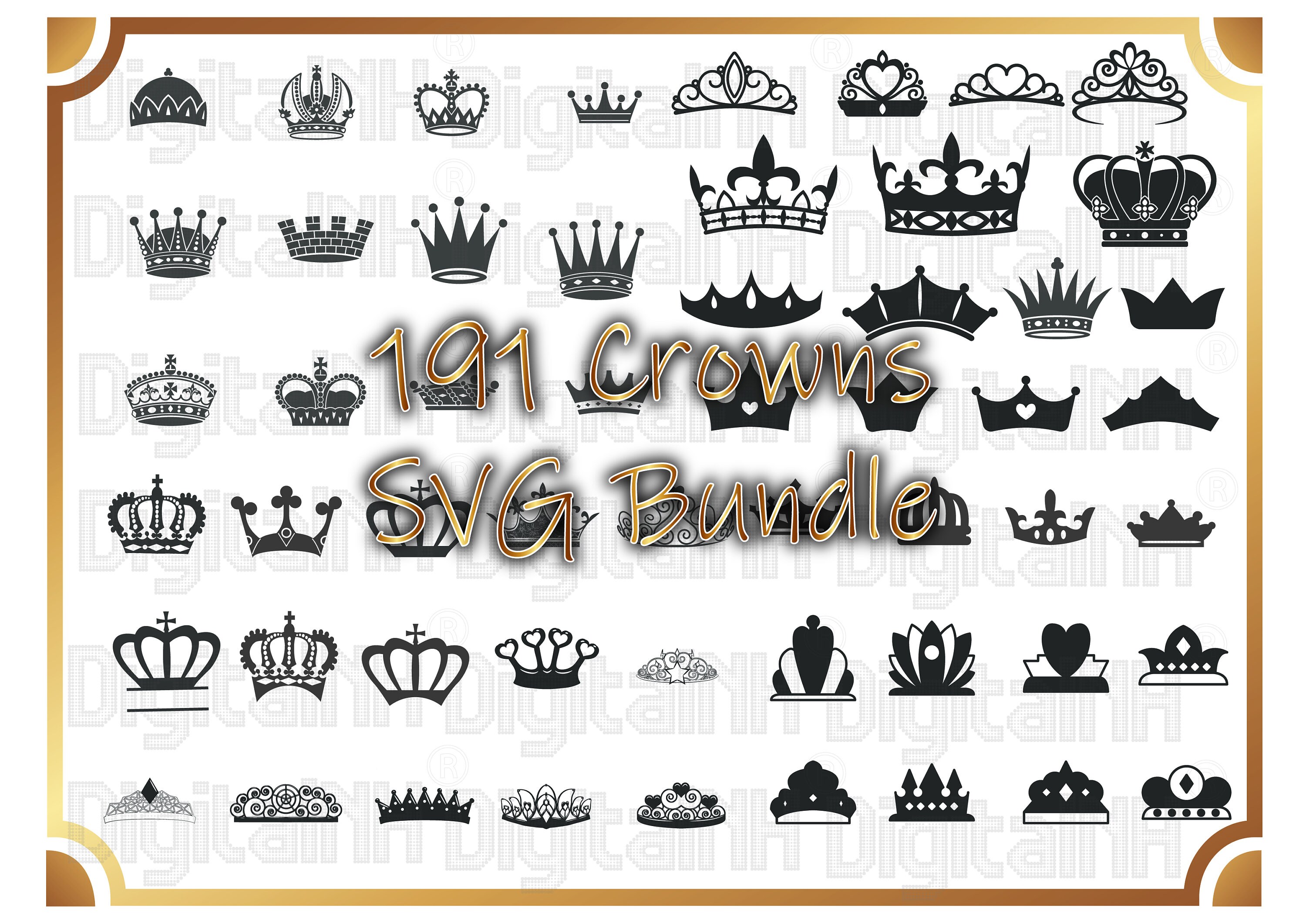 191 CROWNS SVG Bundle Princess Crowns SVG Bundle Royal Crown - Etsy