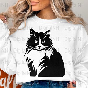 Norwegian Forest Cat SVG File, Digital Download, Pet Illustration, Cute ...