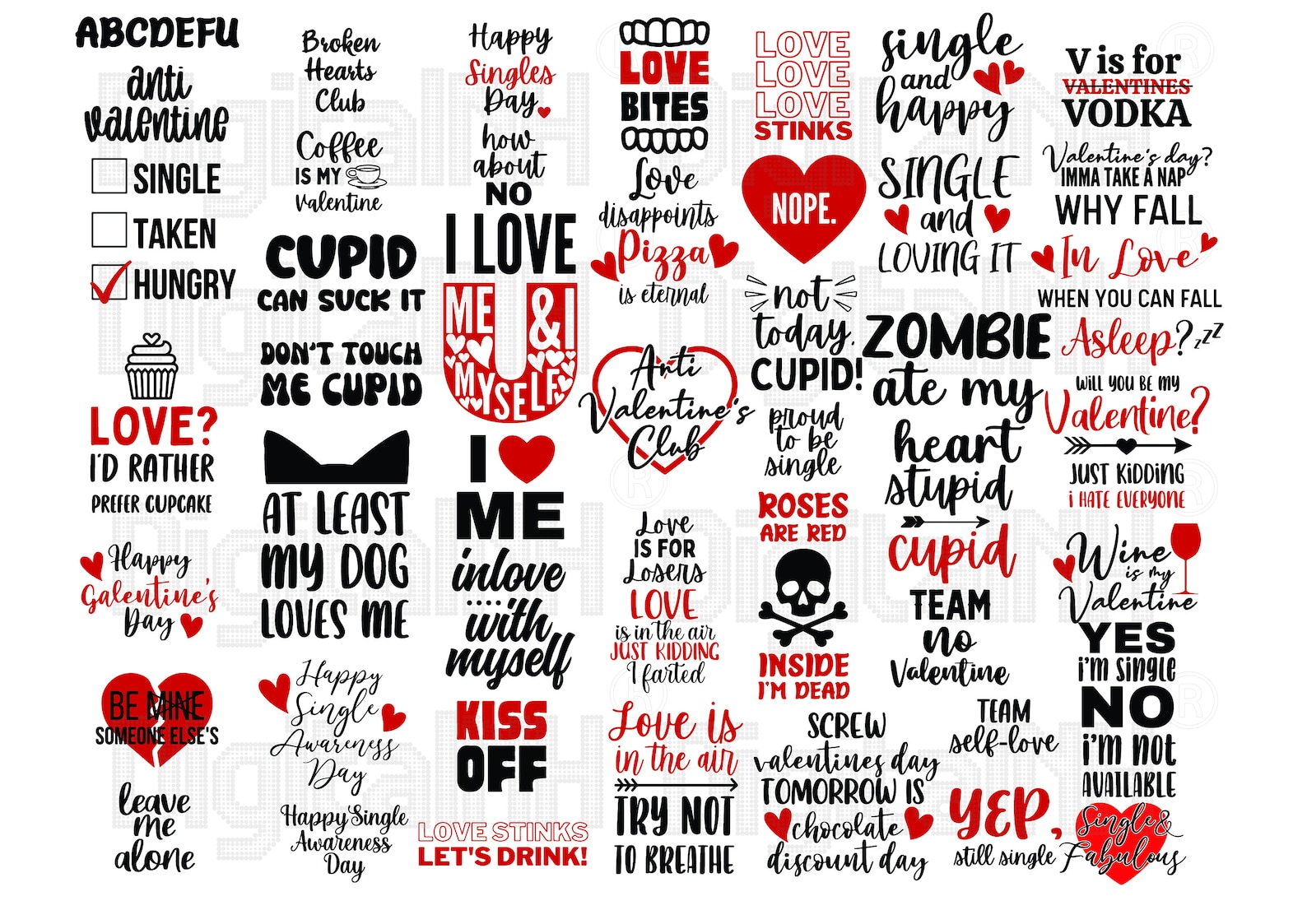 45 Anti Valentine SVG Bundle Valentine's Day Shirts SVG - Etsy