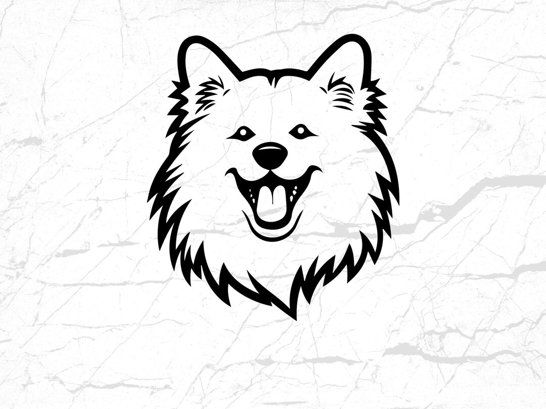 Smiling Samoyed Dog SVG, Instant Download Cute Pet Design, Animal ...