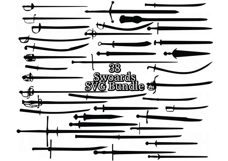 38 Sword SVG Bundle Swords SVG Swords Silhouette Medieval - Etsy