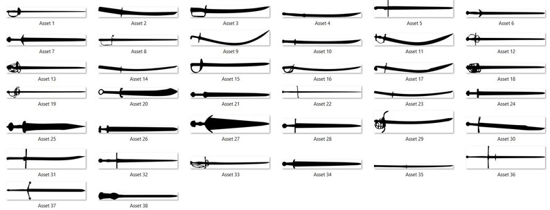 38 Sword SVG Bundle Swords SVG Swords Silhouette Medieval - Etsy