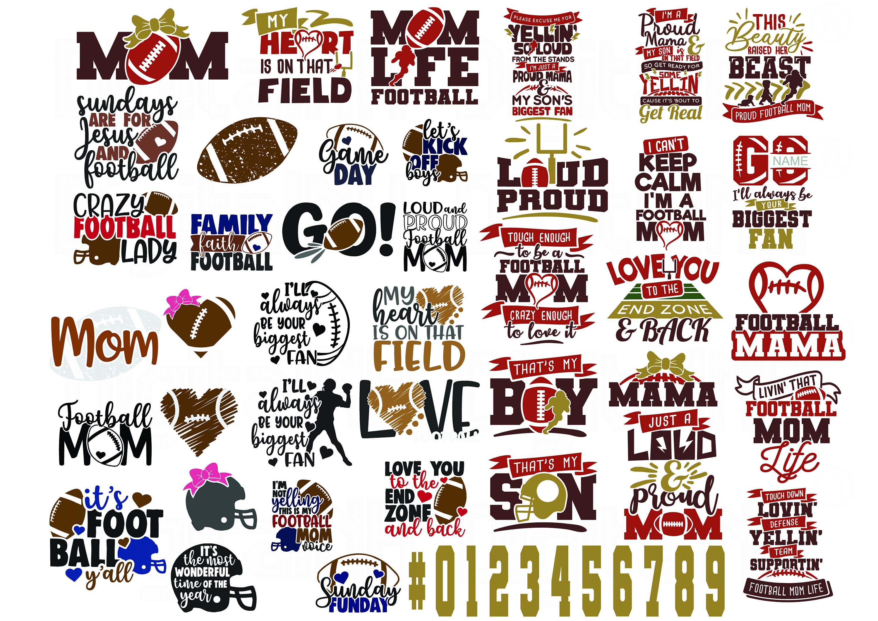 40 Football SVG Bundle Football Mom SVG Football Dad SVG - Etsy UK