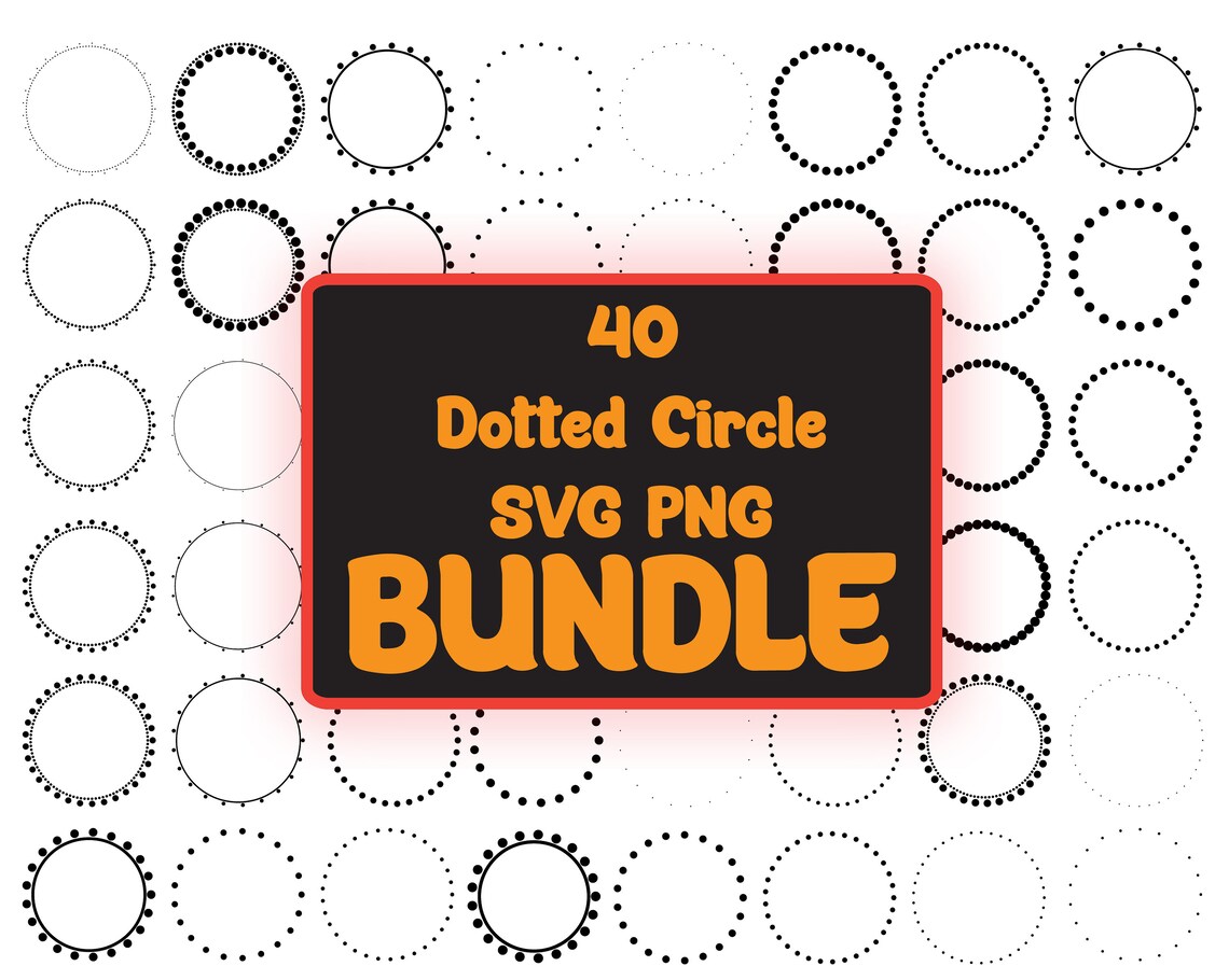 Dotted Circle SVG Bundle, Circle Svg, Frame Svg, Logo Svg, Dotted Frame Svg, Dotted Monogram Svg ...