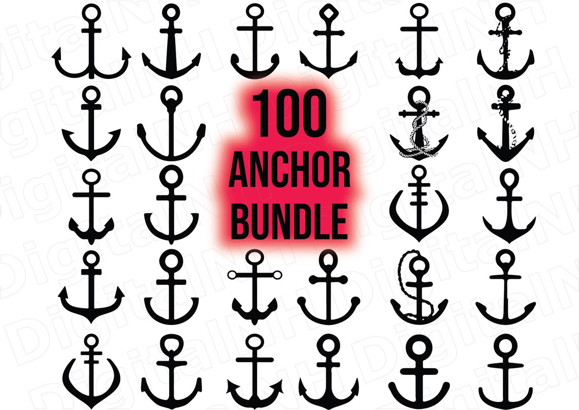 100 ANCHOR SVG BUNDLE Nautical Svg Boat Anchor Svg Us Navy - Etsy