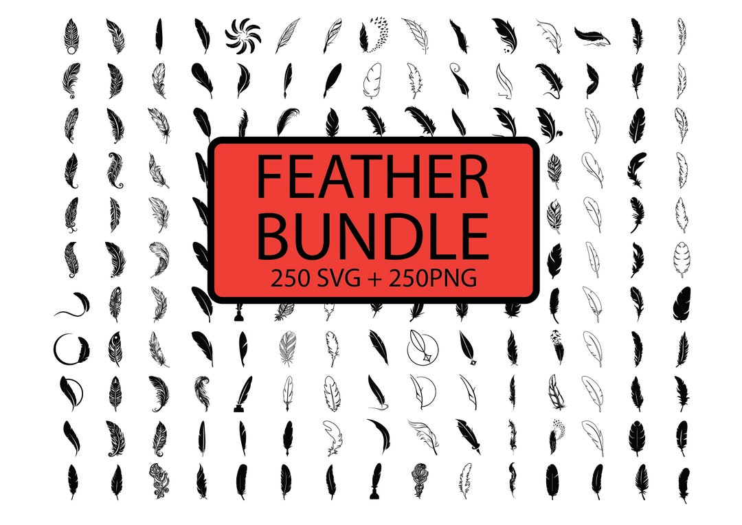 250 Feather Svg Png Bundle Feather Svg Mystic Svg Boho Svg Feather Birds Svg Feathers