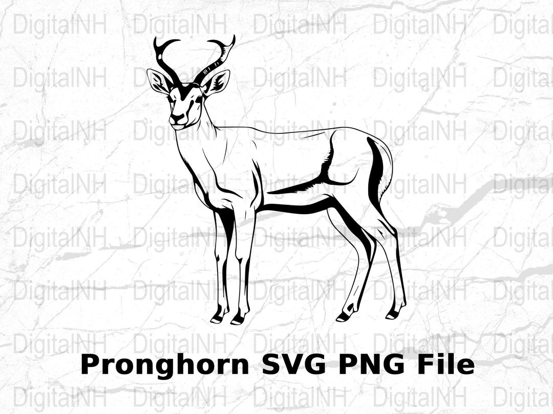 Pronghorn Deer SVG: Wildlife Silhouette Vector Art (digital Download ...