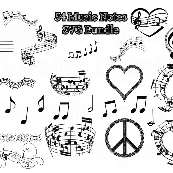 Musical Notes Svg - Etsy