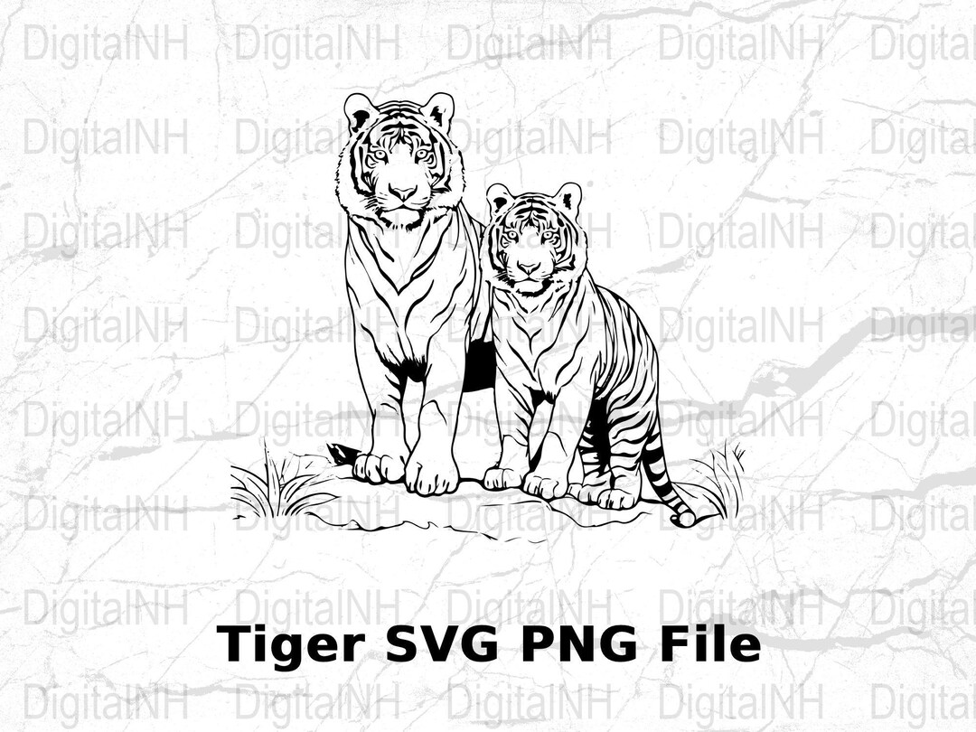 Tiger SVG File, Digital Download, PNG File, Wildlife Clipart, Tiger ...
