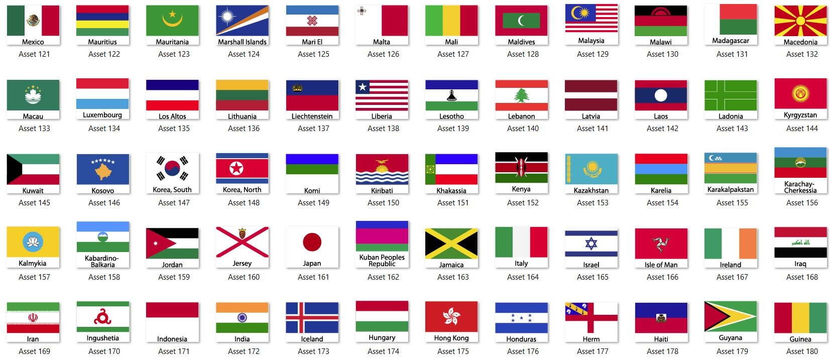 World Flags Labeled