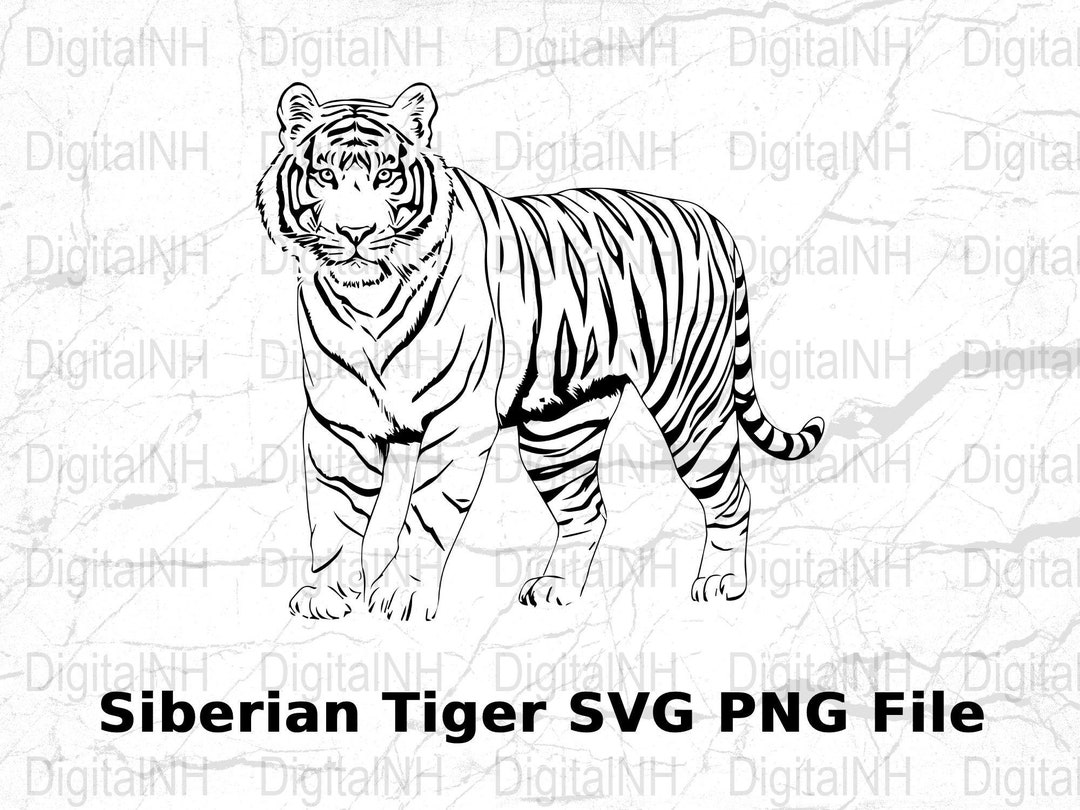 Tiger SVG File, Digital Download, Wildlife Animal Cut File, Siberian ...