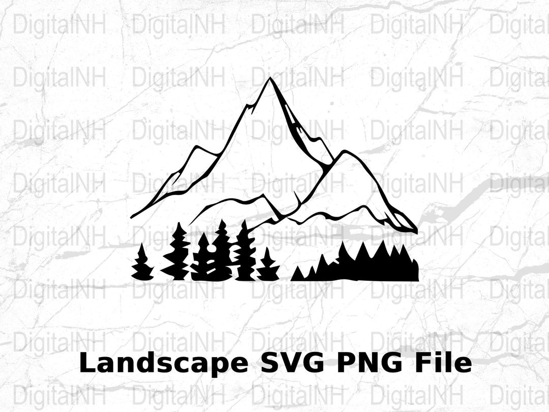 Mountain SVG File, Digital Download, Nature Scene Vector, PNG Clipart ...