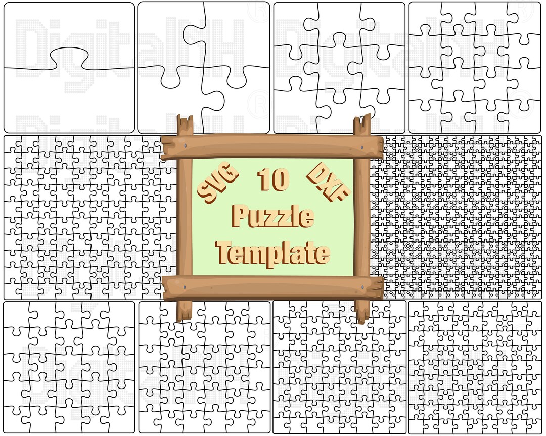 Puzzle SVG Template Bundle: 10 Jigsaw Designs (digital Download) - Etsy