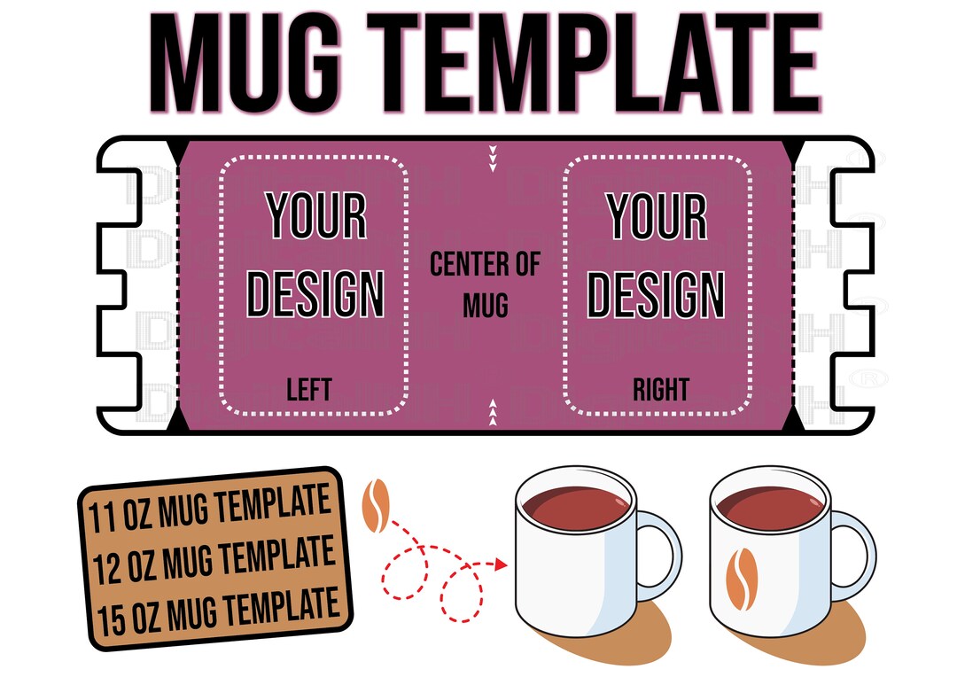 Mug Template SVG Set: Full Wrap Design (digital File) - Etsy
