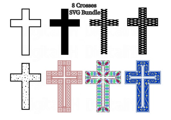 8 CROSS SVG Bundle CHRISTIAN Bundle Svg Cross Cut File - Etsy